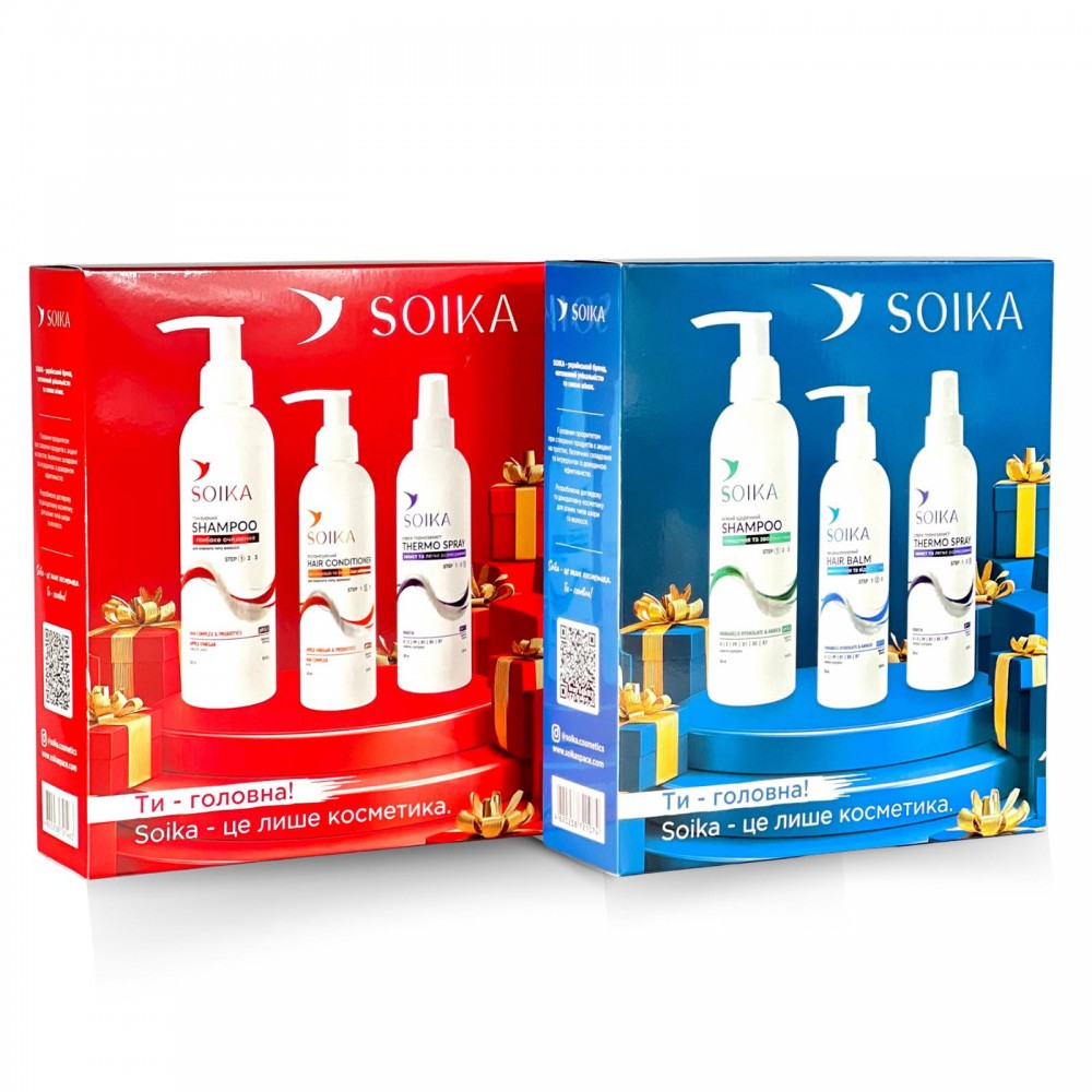 Набір Soika 3в1 для жирного типу волосся "Глибоке очищення та захист ...